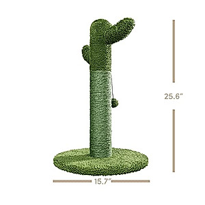 PetnPurr Cactus Cat Scratcher – Protect Your Furniture with Our Natural Sisal Cat Scratching Post with Teaser Ball Cat Toy
