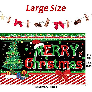 Christmas Door Banner Decorations and Merry Christmas Backdrop