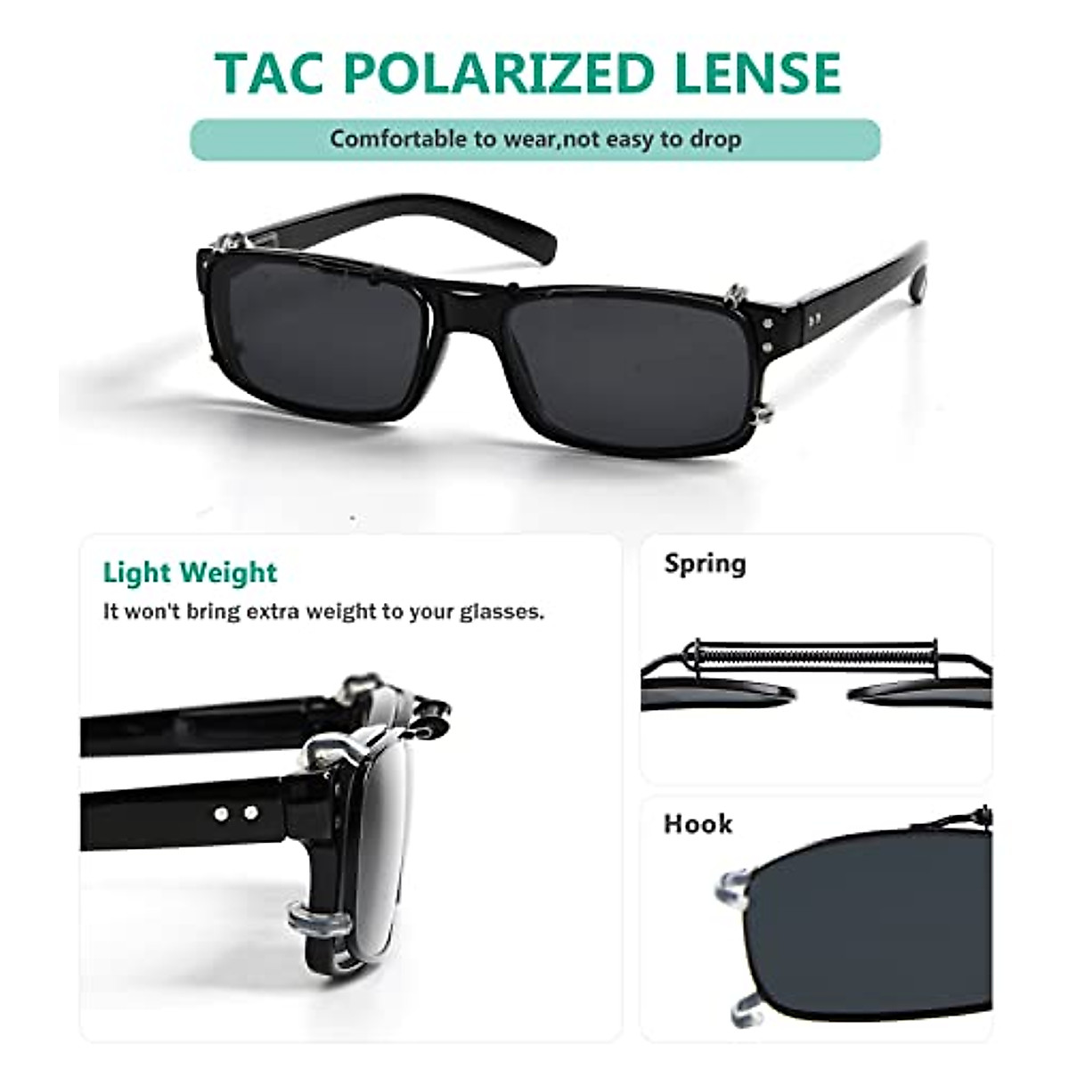 Eyekepper Polarized Lenses Clip On Sunglasses Grey Lens