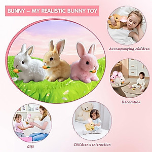 Bunny - Easter My Realistic Bunny Toy, Interactive Bunny Realistic Bunny - Jumping, Twitching, and Shaking Ears, Bunny Realistic Bunny Toy, Bunbi Realistic Bunny, Realistic Bunny Toys (Brown)