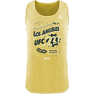Reebok Mens Live in Downtown Los Angeles Tank Top, Yellow, X-Large