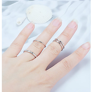 PATISORNA 925 Sterling Silver Open Toe Rings for Women Hypoallergenic Adjustable Cuff Toe Ring Set Minimalistic Toe Rings Foot Jewelry A