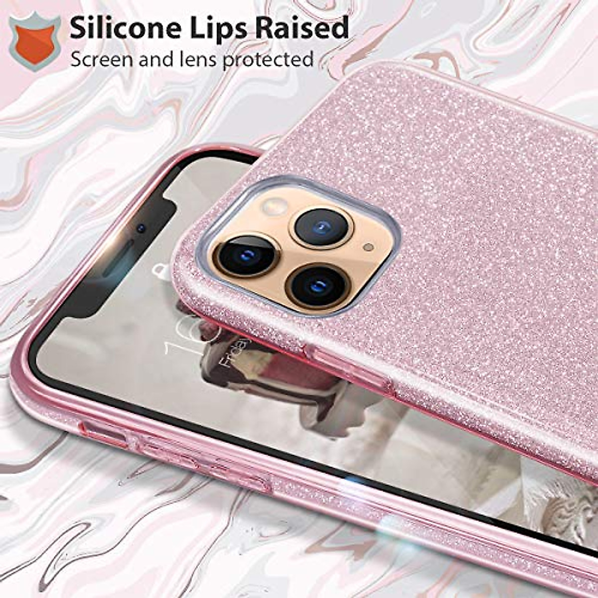MATEPROX Compatible with iPhone 11 Pro Max case,Bling Sparkle Cute Girls Women Protective Case for iPhone 11 Pro Max 6.5 inch(Pink)