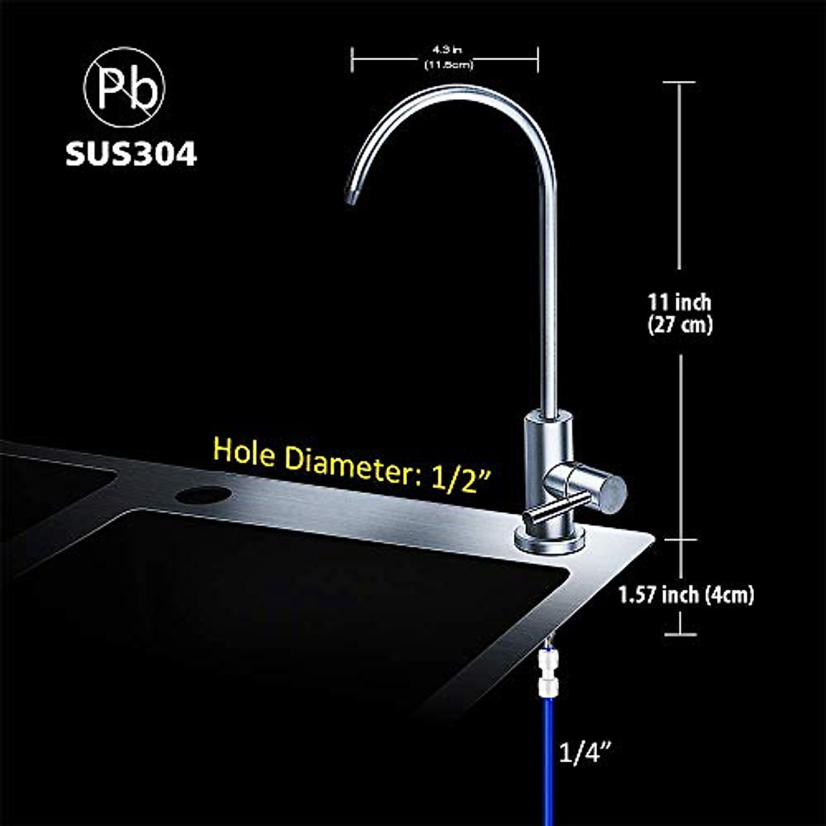 Frizzlife RO Water Filter Faucet- Drinking Water Faucet fits Most Reverse Osmosis Water Filtration System-SUS304 Stainless Steel with Brushed Nickel