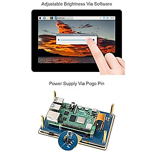 waveshare 5inch Capacitive IPS Touch Display Compatible with Raspberry Pi 5/4B/3B+/3A+/3B/2B/B+/A+/ CM3/3+/4 800×480 Resolution DSI Interface Low Power Consumption