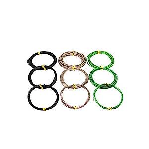 9 Rolls Bonsai Wires, YOURSEE Anodized Aluminum Bonsai Training Wire with 3 Colors (Black, Brown, Green) and 3 Sizes (1.0 mm, 1.5 mm, 2.0 mm), Total 147 Feet