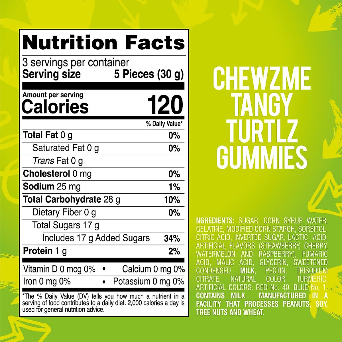 ChewzMe Tangy Turtlz Gummies, Turtle Shaped Jelly-Filled Gummy and Chewy Candy in Assorted Flavors, 3.2 Ounce (Pack of 1)