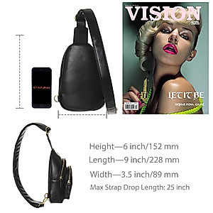 Haytijoe Small Sling Bag for Women Crossbody Bag Vegan Leather Fanny Packs for Travel(Black)