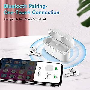 Compatible for AirPods Pro 2nd Generation Charging Case Replacement, Compatible for Wireless AirPods Pro 2 Charger Case with Bluetooth Pairing Sync Button, Built-in Large Battery
