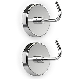 PRIMADA Extra-Strong Set Magnetic Hooks, 2pc, Chrome