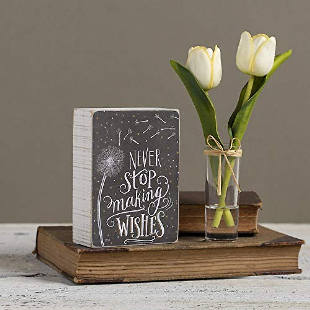 Primitives by Kathy Chalk Box Sign, Never Stop 4.5" X 5"