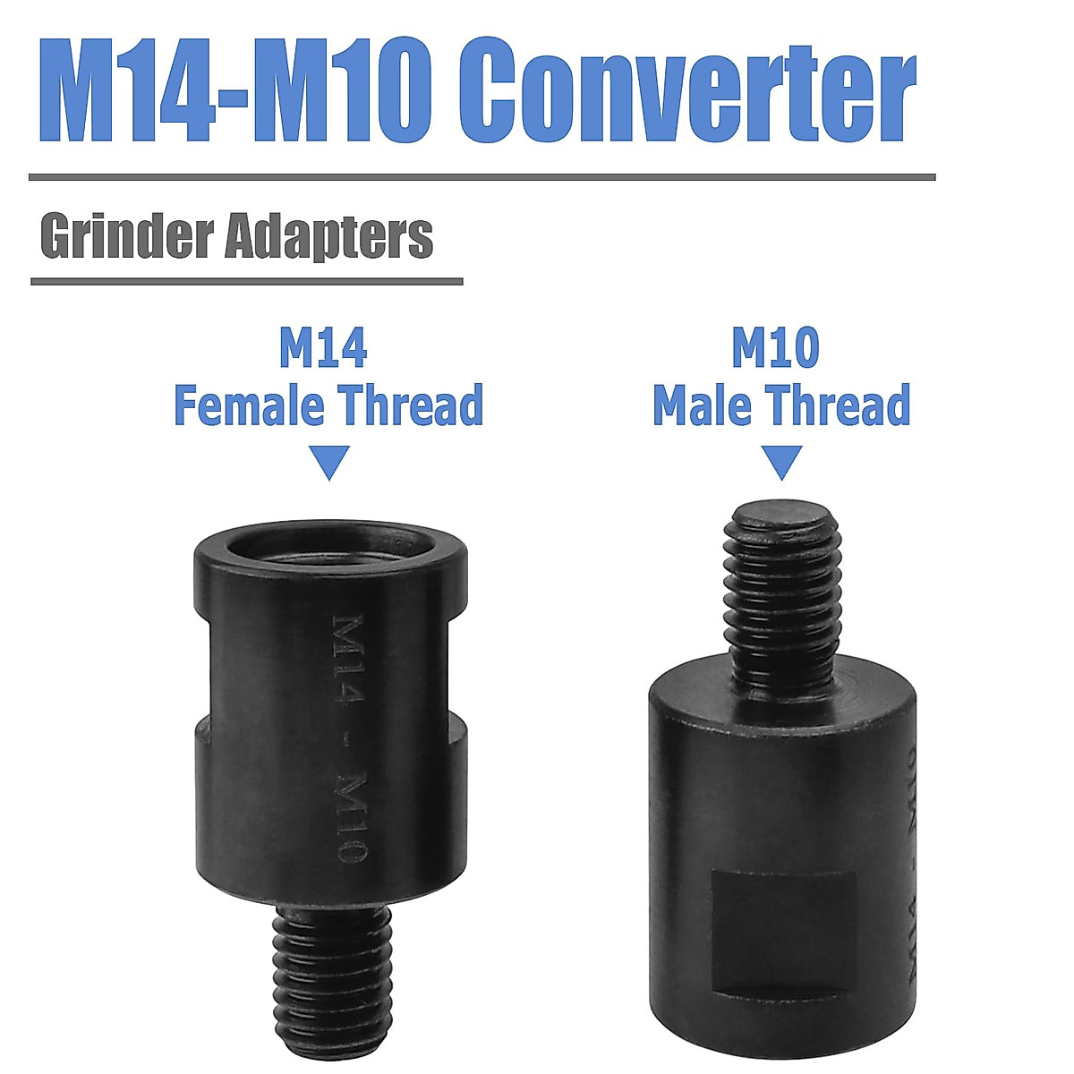 Mesee 2 Pieces Angle Grinder Attachment Adapters M14 Female to M10 Male Thread Adapter Conversion Tool Grinding Machine Converter Extension Rod for Diamond Core Bits Polishing Pad Wheel