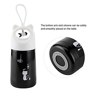 Uxsiya Animal Ear Shaped Lid Vacuum Flask Insulation Vacuum Cup for for Milk(White kitten), kitchen Home Appliances