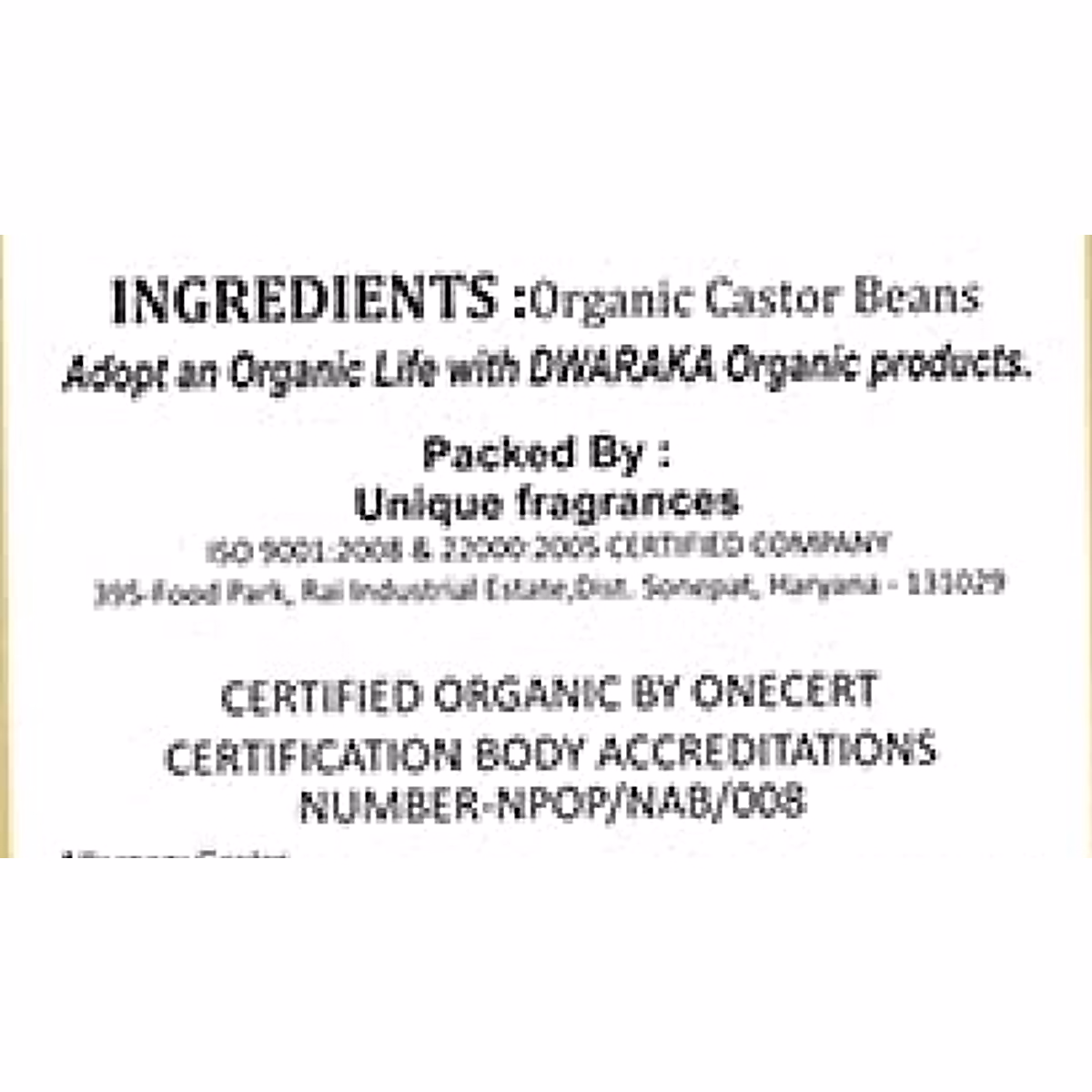 Dwaraka Organic - Cold Pressed Castor Oil, 16.9 Fl Oz, 500 ML, Healthy, Organic, Non GMO, All Natural