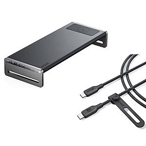 Anker 543 USB C to USB C Cable (140W, 6ft), USB 2.0 Bio-Nylon Charging Cable & Anker 675 USB-C Docking Station (12-in-1, Monitor Stand, Wireless Charging) with 10Gbps USB-C Ports, 4K@60Hz HDMI Display
