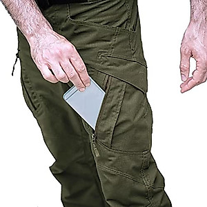 MAGCOMSEN Work Pants Men Lightweight Hiking Pants Mens Waterproof Pants Cargo Pants Tactical Pants for Men Fishing Pants Rain Pants Camping Pants Army Green