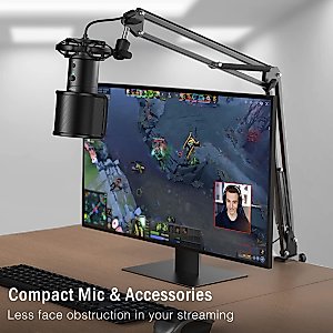 FIFINE USB Gaming Streaming Microphone Kit for PC Computer, Condenser Mic Set with Arm Stand Mute Button & Gain, Mic Studio Bundle for Podcast Recording Twitch Discord YouTube Zoom, USB C & A -T683