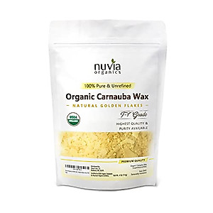 Nuvia Organics Carnauba Wax - USDA Certified, Non-GMO, Sustainably Harvested Plant Based Wax; 4oz