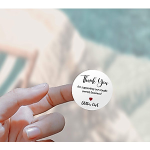 Personalized Thank You Stickers - Set of 80 Custom Thank You for Your Order Stickers, Self Adhesive Flat Sheet 1.5 Inch Round Labels for Small Business Packaging (Thank You)