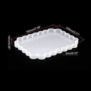 HARFINGTON Large Silicone Tray Mold 7.6"x5.7" Irregular Rectangle Resin Coaster Resin Mold Epoxy Resin Casting for Home Decoration Gift Desktop Decor