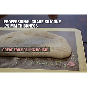 Silicone Baking Mat for Macaron- Two Half Sheet Mat Set 16.5 x 11 5/8 - Non Stick - Cookie Sheet - Baking Liner - Perfect for Oven, Pastry, Bacon, Cookies, Chicken, Pizza, Bread, Pastry Rolling