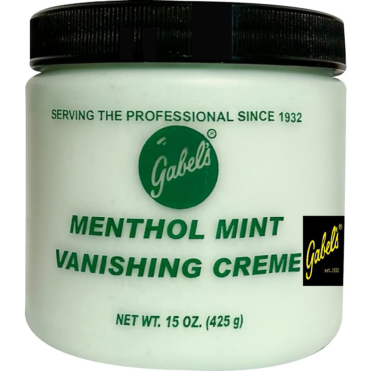 Gabel's Menthol Mint Vanishing Creme (15 oz) Authentic Gabel's Manufacturer Direct has protection seal and Gabel's logo in black label on the jar