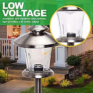 GreenLighting Low Voltage Outdoor Lights - Modern Luxury Path Stake Lights - Walkway Lights, Garden and Lawn Lights, Landscape Lighting - Waterproof, Rust-Resistant (8 Pack)