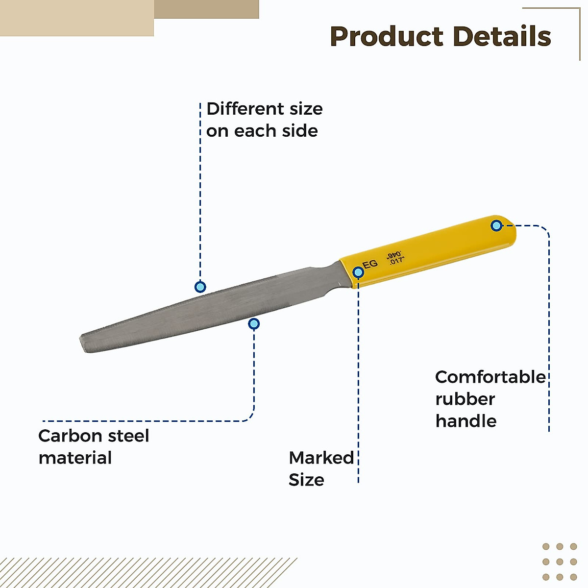 Anjetan Guitar Nut File Set, Carbon Steel Guitar Fret File, Guitar Repairing and Instrument Modifying Tools for Guitars, Ukulele, Bass, Banjo, Mandolin String Instrument
