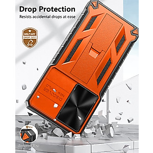 WTYOO for Motorola Moto-G-5G 2022 Case: Military Grade Shockproof Protection Cover with Kickstand | Matte Textured Rugged Protective TPU & Drop Proof Sturdy Phone Case - Orange