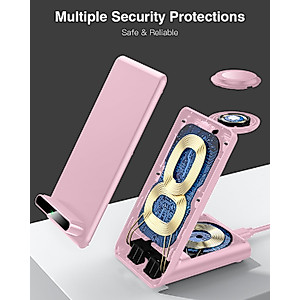 Wireless Charging Station,3 in 1 Wireless Charging Stand Made for Apple Watch Ultra 9 8 7 6 SE 5 4 3,Fast Wireless Charger Made for iPhone 15/Plus/Pro Max/14/13/12/11/X,for AirPods Pro(with Adapter)