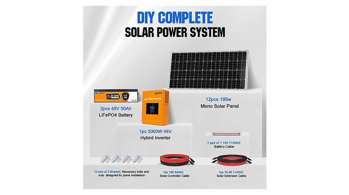 ECO-WORTHY 9.4KWH 2340W 48V Off Grid Complete Solar Panel Kit for Home ...