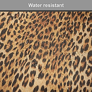 Lunarable Animal Print Chair Cushion Pads Set of 2, Wild Animal Leopard Skin Pattern Wildlife Nature Inspired Modern, Anti-Slip Seat Padding for Kitchen & Patio, 16"x16", Pastel Brown Pale Orange