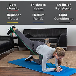 THERABAND Resistance Band Set, Professional Elastic Bands for Upper & Lower Body, Core Exercise, Physical Therapy, Lower Pilates, At-Home Workouts, & Rehab, 5 Foot, Yellow, Red & Green, Beginner