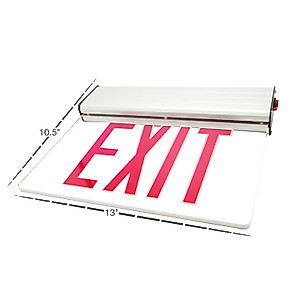 eTopLighting [2-Pack] Edge Lit LED Exit Sign Light Panel, Red Lettering, Mount on Wall and Ceiling, AGG2716