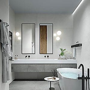 NicBex Full Length Mirror, 43x16 Inch Aluminum Alloy Frame Large Wall Mirror, Vanity Mirror, Bedroom Mirror, Dressing Mirror, Living Room Mirror,Black