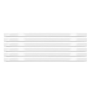 Questech Decor Tile Trim, 3/4 x 12 Inch Linear Pencil Tile Edge Trim Cap, Decorative Shower Tile Liner, Kitchen Tile Border Backsplash Trim, Bright White Polished, 6 Pack