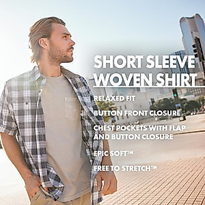 Wrangler Authentics mens Short Sleeve Classic Woven Button Down Shirt, Bright White, Large US