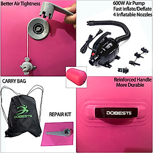 Inflatable Gymnastics Air Track Mat 10ft 13ft 16ft 20ft 4/8 Inch Thickness Tumbling Mat Tumble Track Air Barrel Gymnastics Roller with Electric Air Pump(40x31.5,pink)