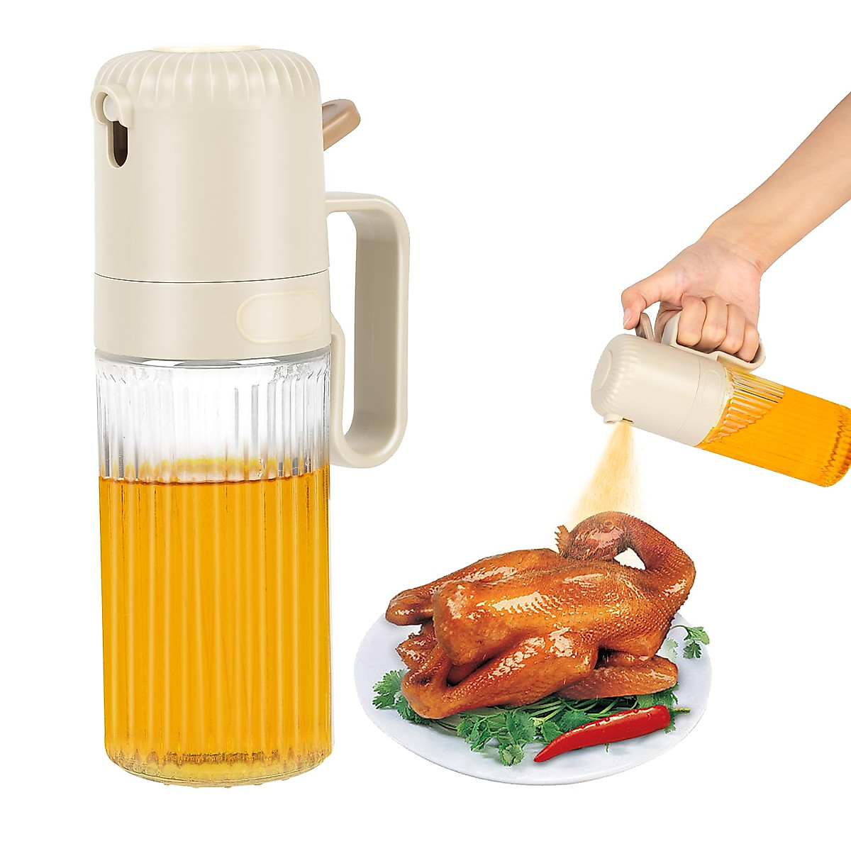 Garkup Oil Sprayer for Cooking, Oil Dispenser Bottle for Cooking in Kitchen Oil Sprayer with Delicate Mist for Air Fryer