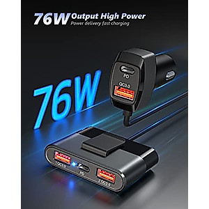 Nulaxy KM28 Bluetooth FM Transmitter for Car & SC03S USB C Car Charger