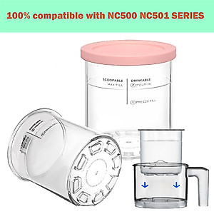 HOPENE Creami Pints and Lids for Ninja NC501 NC500-4 Pack, 24 oz Deluxe Creamy Icecream Containers Cups Jars Tubs Canisters Set Compatible with Ninja Creami NC501 NC500 Series Creamer Ice Cream Maker