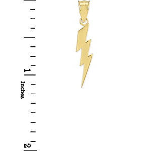 Polished 10k Yellow Gold Lightning Bolt Charm Pendant