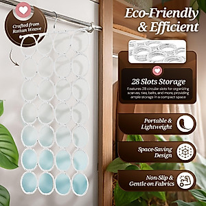 Flexzion Scarf Organizer for Closet - 28 Slot Scarf Hanger Hijab Organizer, Space Saver for Socks, Shawls, Ties, Towels, Belts, Multi Purpose Hanging Rack Storage, 2 Pack Colors May Vary