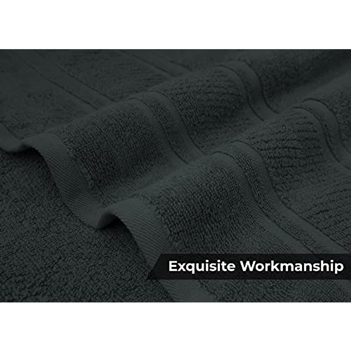 Laevis 100% Cotton Luxury Bath Towels - Towels for Bathroom - 600 GSM Pack of 4 (27" x 54") Ultra Soft and Fluffy Bath Towel - Highly Absorbent Bath Towel - Oeko Tex Certified (Grey)