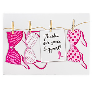 Fundraising For A Cause 12 Pink Ribbon Note Cards - Breast Cancer Thank You Cards with Envelopes