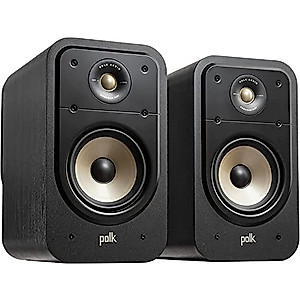 Polk Signature Elite ES20 Bookshelf Speaker - Hi-Res Audio Certified, Dolby Atmos & DTS:X Compatible, 1" Tweeter & 6.5" Woofer, Power Port Technology for Effortless Bass (Pair, Stunning Black)