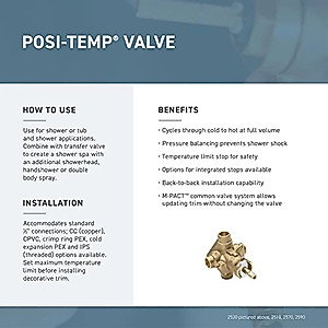 Moen Voss Brushed Nickel Posi-Temp Tub Shower Valve Trim without Showerhead,Valve Required, T2692NHBN