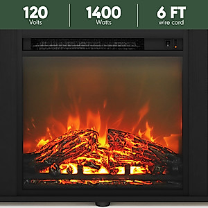 Furinno Jensen Corner Fireplace TV Stand with 4 Open Compartments for TV up to 55 Inches, French Oak Grey