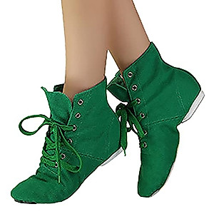 Mercatoo Children Canvas Dance Shoes Soft Soled Training Shoes Ballet Shoes Casual Sandals Dance Shoes Toddler Girl Tall Boots (Green, 4-4.5 Years)