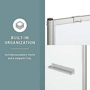 Safco Impromptu Full Whiteboard, Double-Sided Magnetic Dry Erase Board for Home, Office and Classroom, Commercial Grade Steel Frame with Swivel Wheels